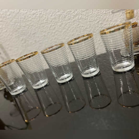 Kitchen | Gold Rim Glasses Set Of 5 | Poshmark